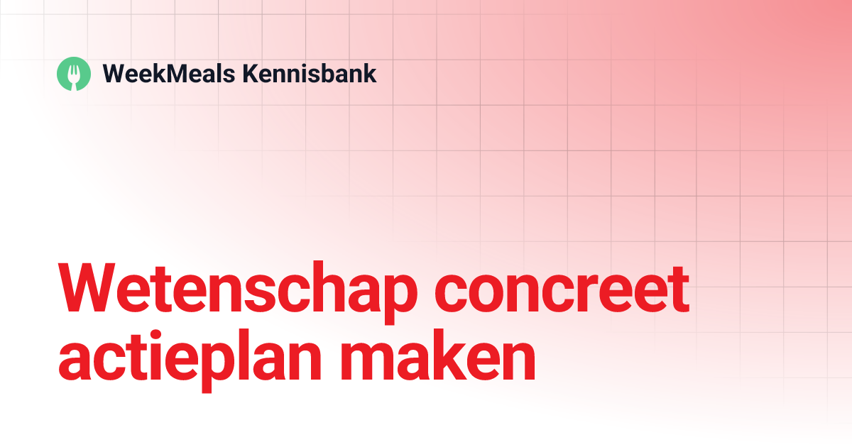 Wetenschap concreet actieplan maken | WeekMeals Kennisbank
